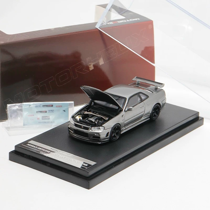 MotorHelix 1/64 Nissan Skyline GT-R (Nismo) R34 CRS Ver. - Gun Grey | Shopee Malaysia