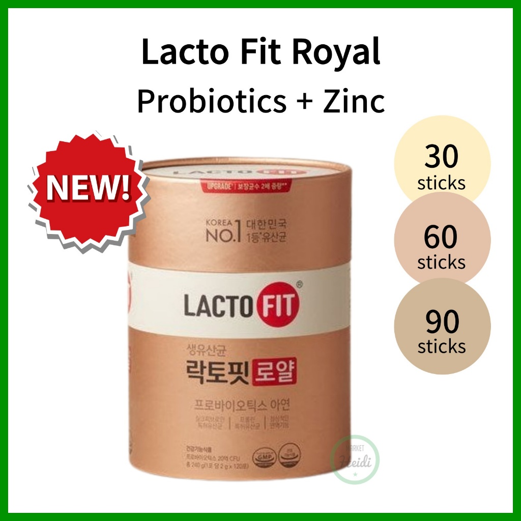 KOREA 🇰🇷 NEW Lacto Fit ROYAL Probiotics + Zinc Powder (30/60/90 sachets ...