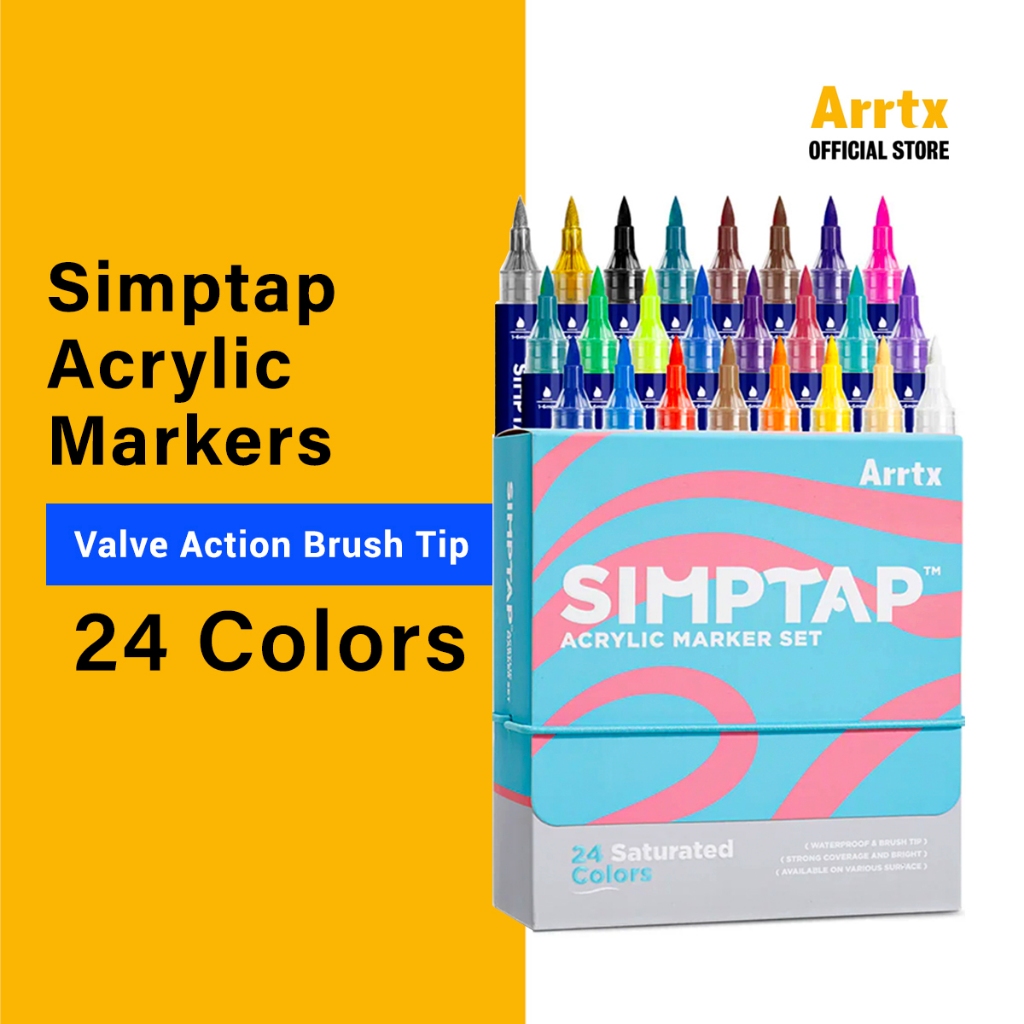 Arrtx Simptap Acrylic Marker 24 Colors | Shopee Malaysia
