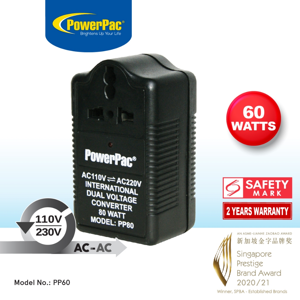 PowerPac Converter Transformer 60W Travel Adapter Step Up & Down ...