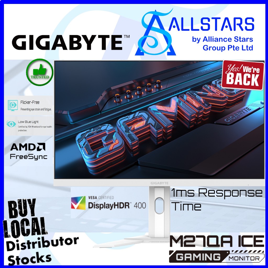 Gigabyte M27QA / Gigabyte M27QA ICE (White) 27 inch IPS Gaming Monitor ...