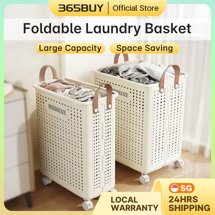 【SG】Foldable Laundry Basket with Wheel Large Capacity Storage / Laundry ...