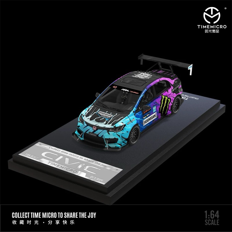 Time Micro 1/64 Honda Civic FD2 Track Edition - Hoonigan Monster Livery ...