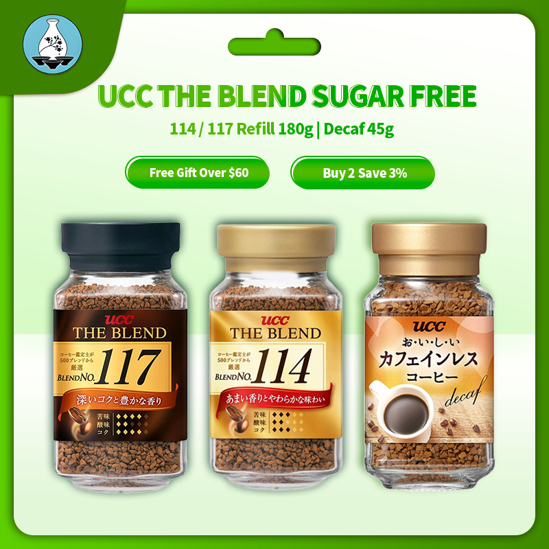 (6 Bottles) UCC The Blend 114 117 Freeze Dried Instant Coffee 90g Sugar ...