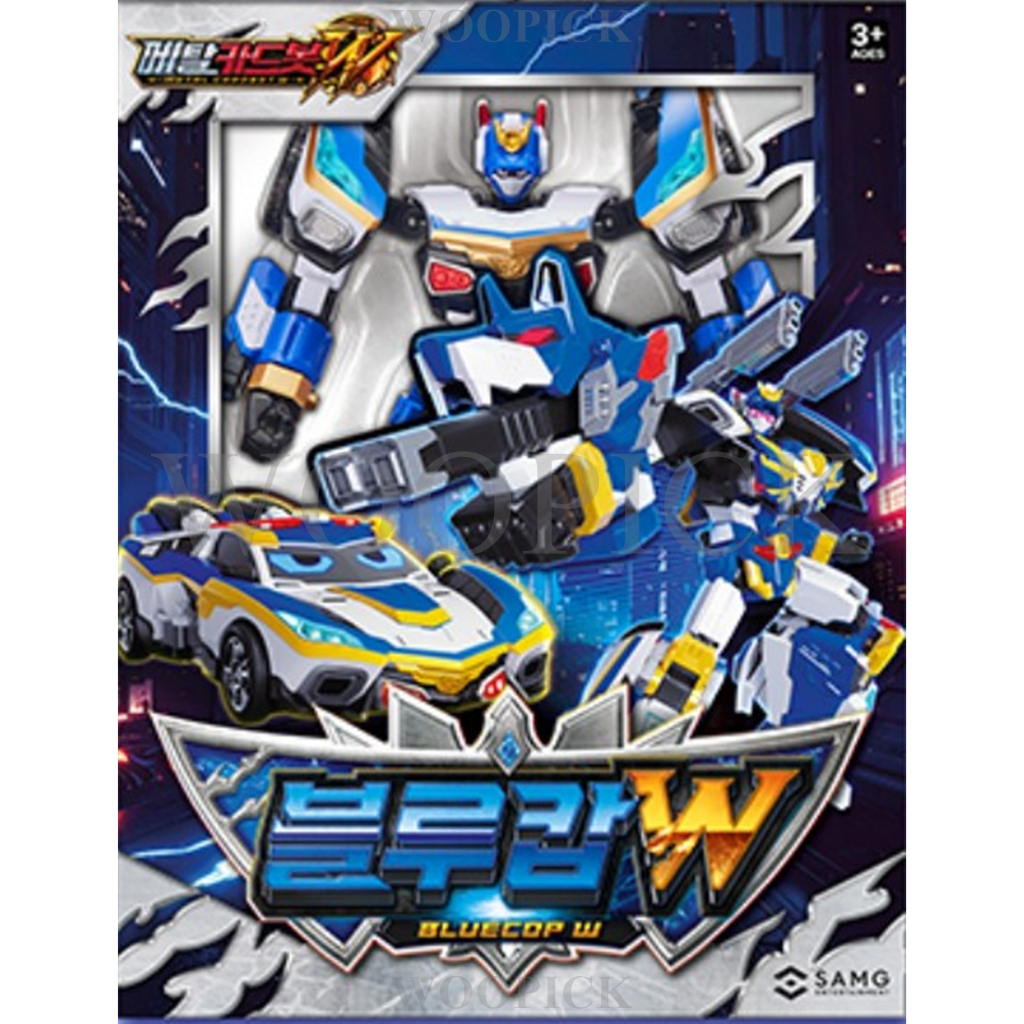 Metal Cardbot W Season3 BLUE COP W Transformer Robot Police Car Figure ...