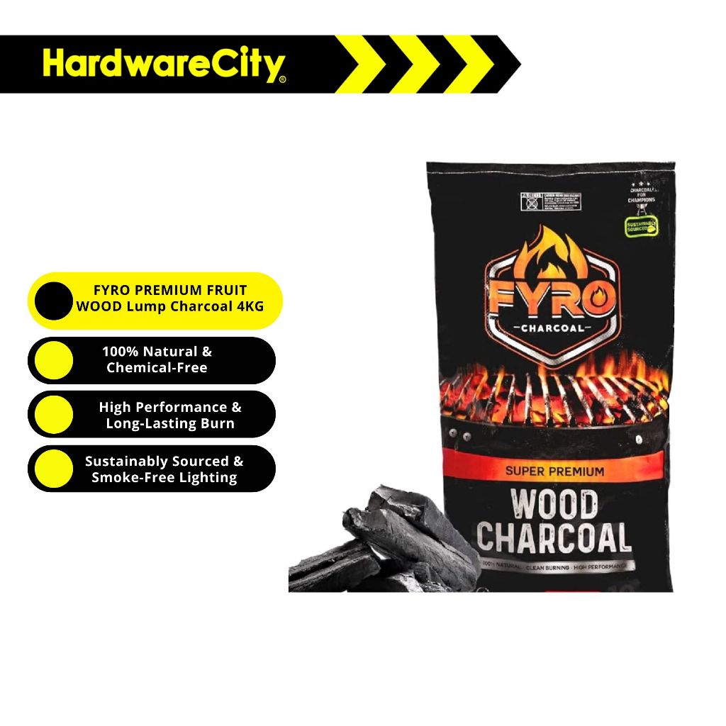 FYRO PREMIUM FRUIT WOOD Lump Charcoal 4KG | Shopee Malaysia