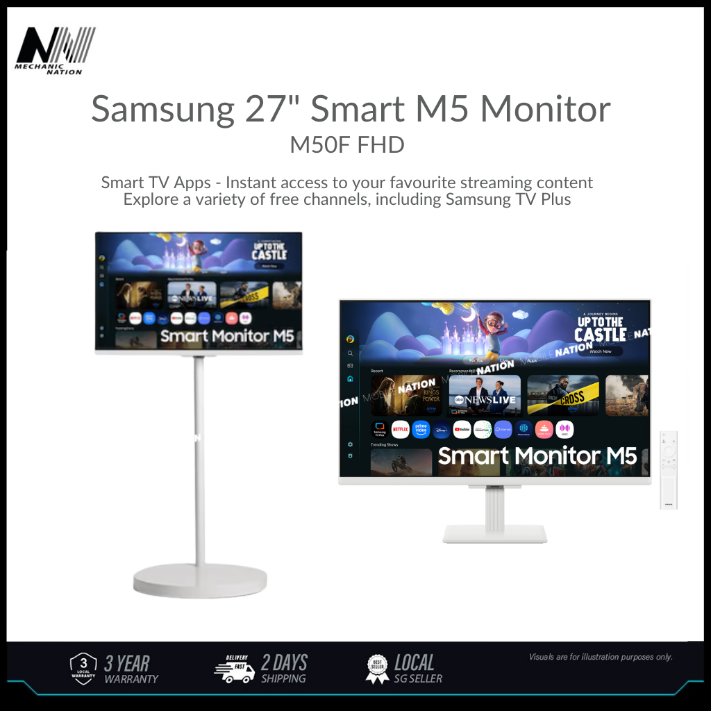 Samsung 27" Smart Monitor M5 M50F FHD | LS27FM501EEXXS (White ...