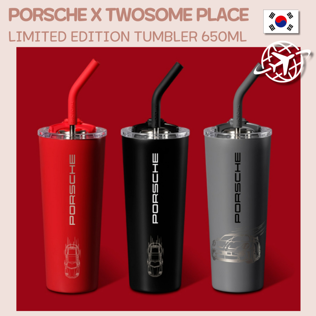 Porsche collab Limited Tumbler Red/Black/Grey Ceramic Inner Coating ...