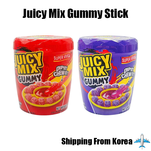 [Juicy Mix] Gummy Stick 96g Korean Snacks｜Strawberry Flavor / Grape ...