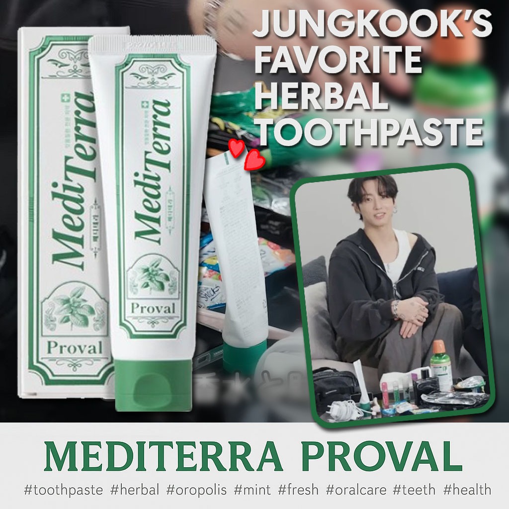 [PROVAL] MediTerra Toothpaste 120g | Fresh Herbal Care | BTS Jungkook’s ...