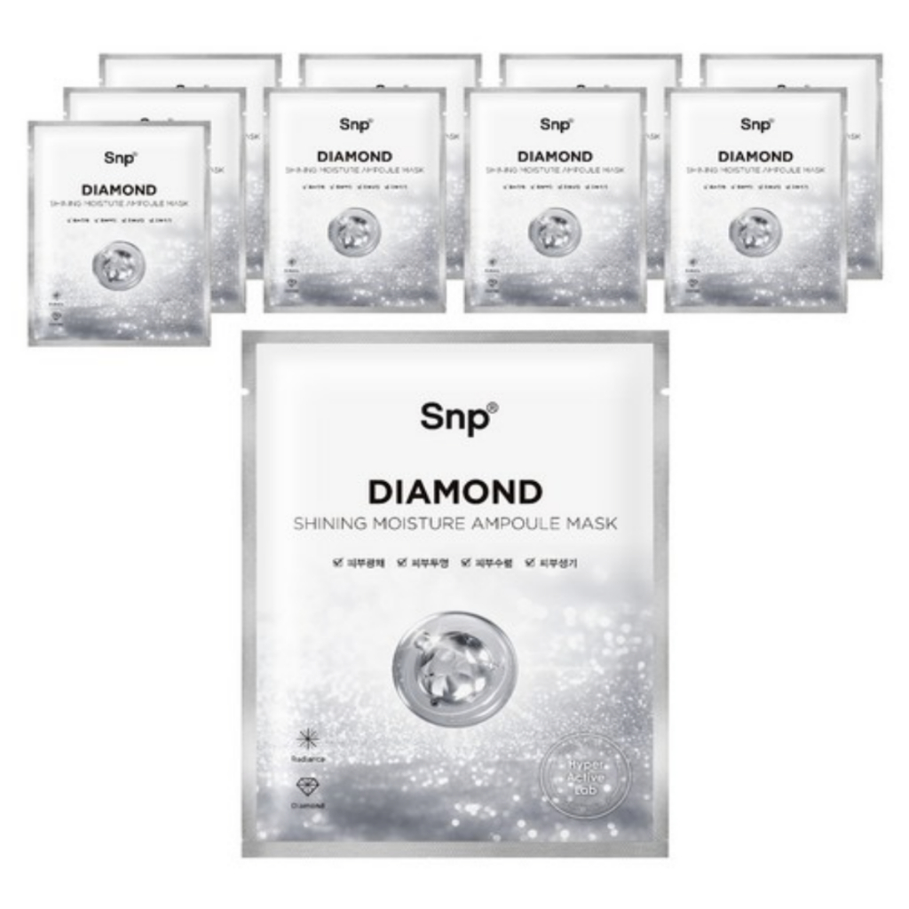 SNP Diamond Brightening Ampoule Mask, 10 pieces, 1 pack | Shopee Malaysia