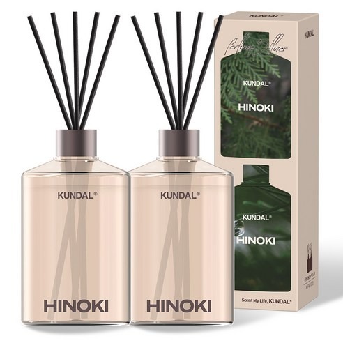 KUNDAL Perfume Diffuser Set 500ml ×2 + Fiber Sticks | 5 Scents (Baby ...
