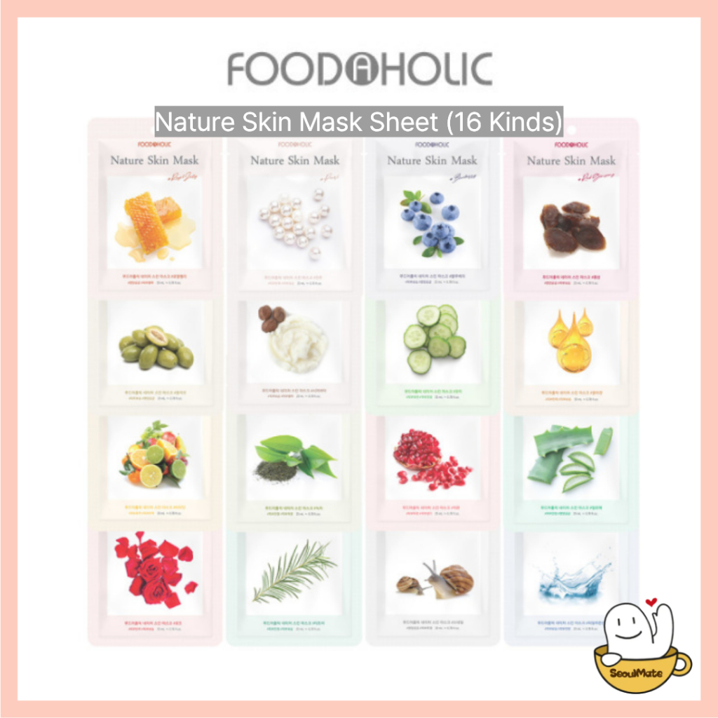 [FOODAHOLIC] Nature Skin Mask Sheet 23ml - 16 Types / Korean Facial ...