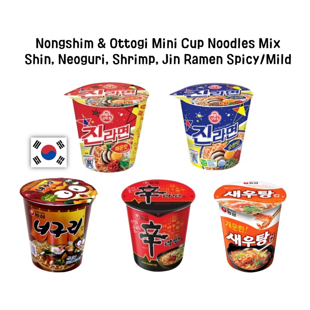Korean Cup Ramen Mix– Shin Ramen, Neoguri, Shrimp, Jin Ramen Spicy ...