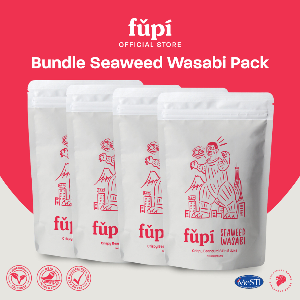 Fupi Crispy Beancurd Skin Sticks (Seaweed Wasabi) Bundle of 4 | Shopee ...