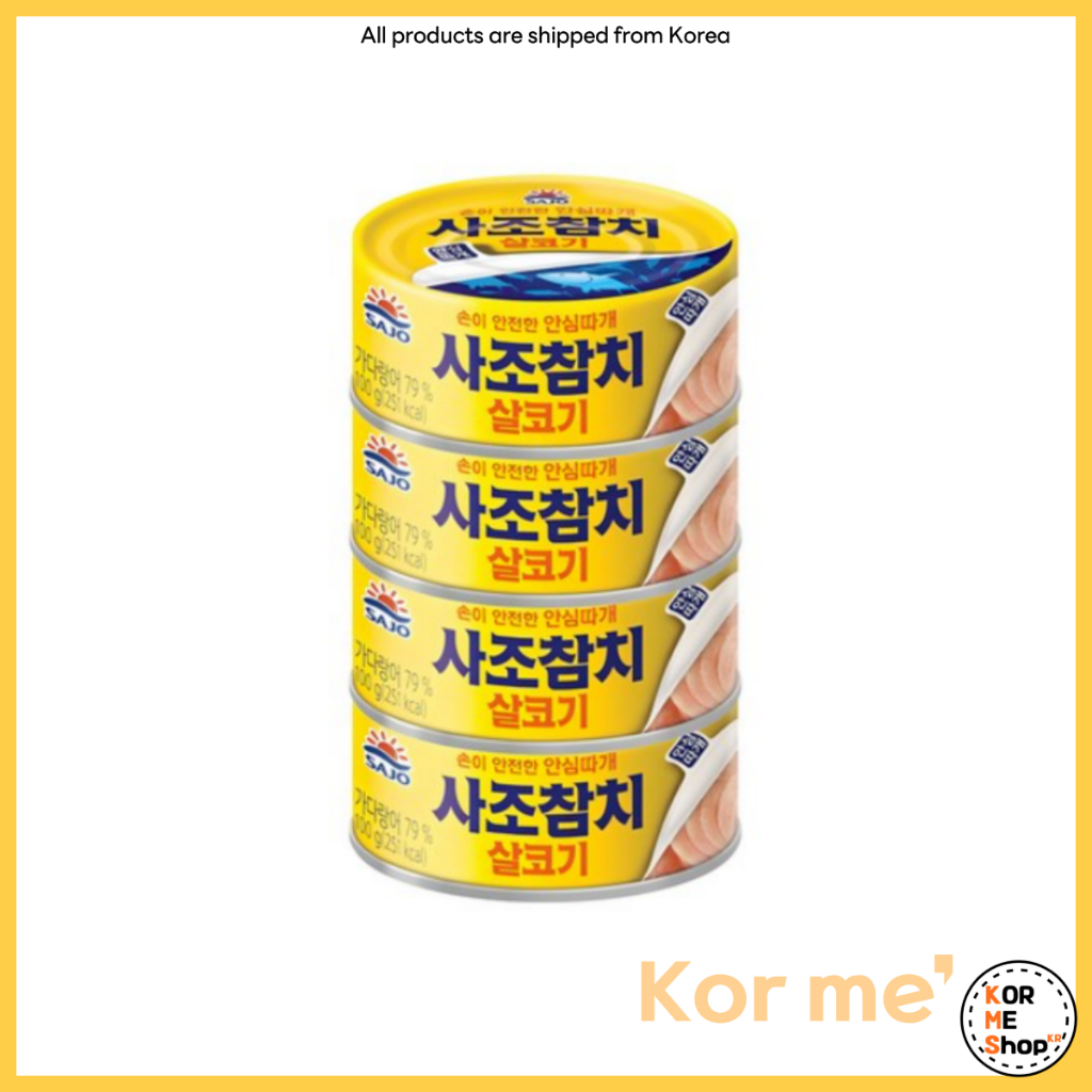 Sajo Tuna Chunk 100g ×4 – Safe Pull-Tab Korean Canned Tuna | Easy Open ...