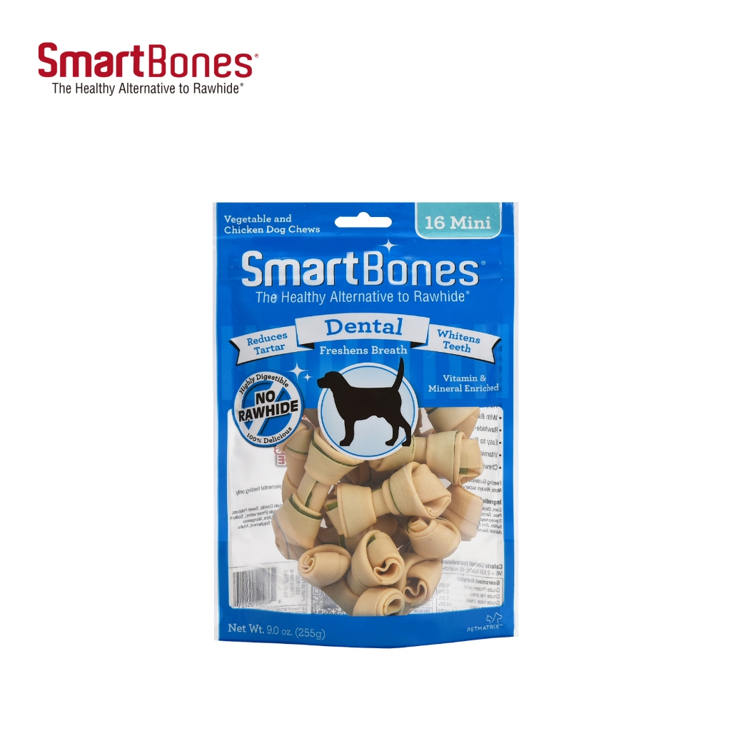 [SmartBones] Dental Classic Bone Chews Mini for Dogs 255g(16p) | Shopee ...