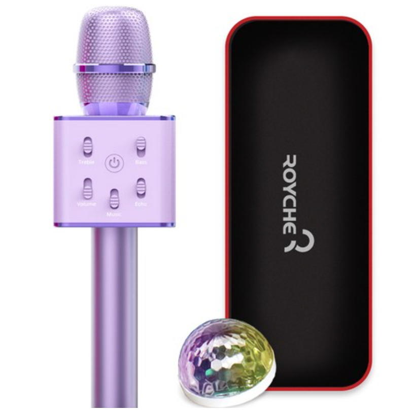 Royche Wireless Portable Bluetooth Karaoke Microphone + Disco Ball ...