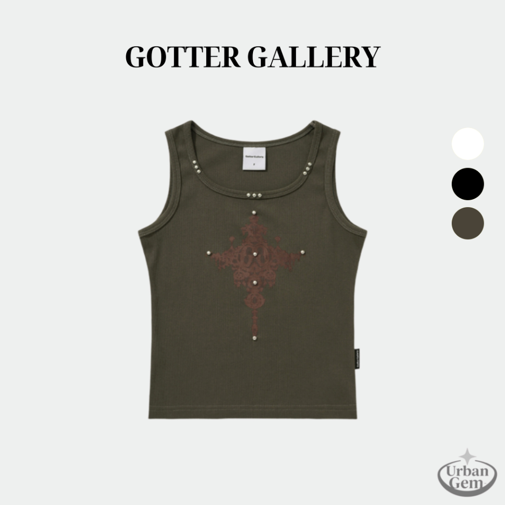 GOTTER GALLERY Goth Stud Sleeveless (Khaki, White, Black) | Shopee Malaysia
