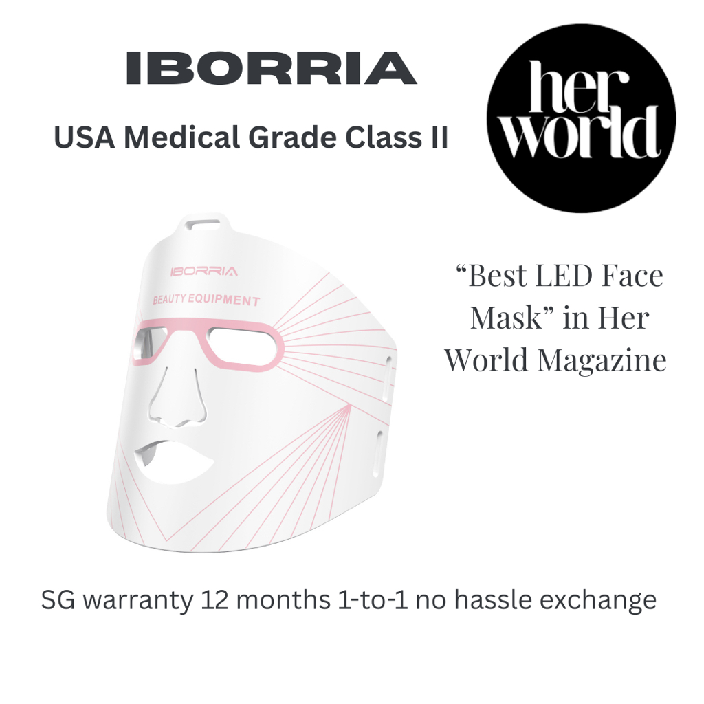 ($40 OFF) IBORRIA Medical Red Light Therapy LED Face Mask Ageing ...
