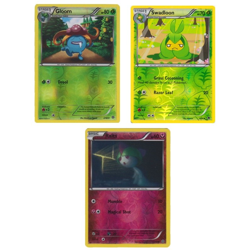 English Pokemon Card Gloom - 2/98 /Swadloon - 6/98 /Ralts - 52/98 ...