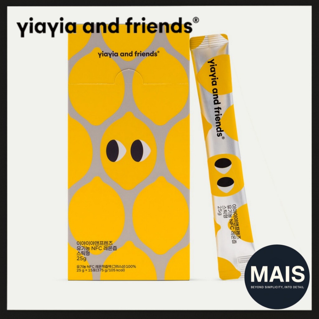 [Yiayia and friends] Organic NFC Lemon Juice Stick (25g*15 packets ...