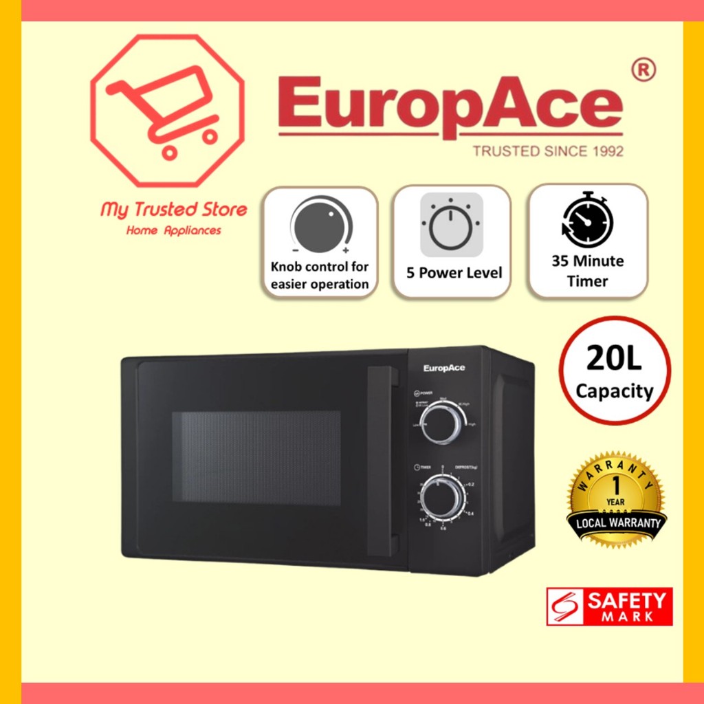 EuropAce 20L Microwave Oven Full Black EMW1201SBK | Shopee Malaysia