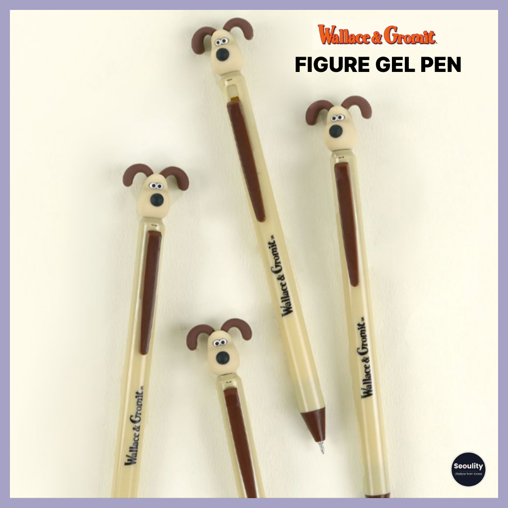 Wallace & Gromit Gel Ink Pen｜Cute Character Click Pen｜0.5mm Black Ink ...