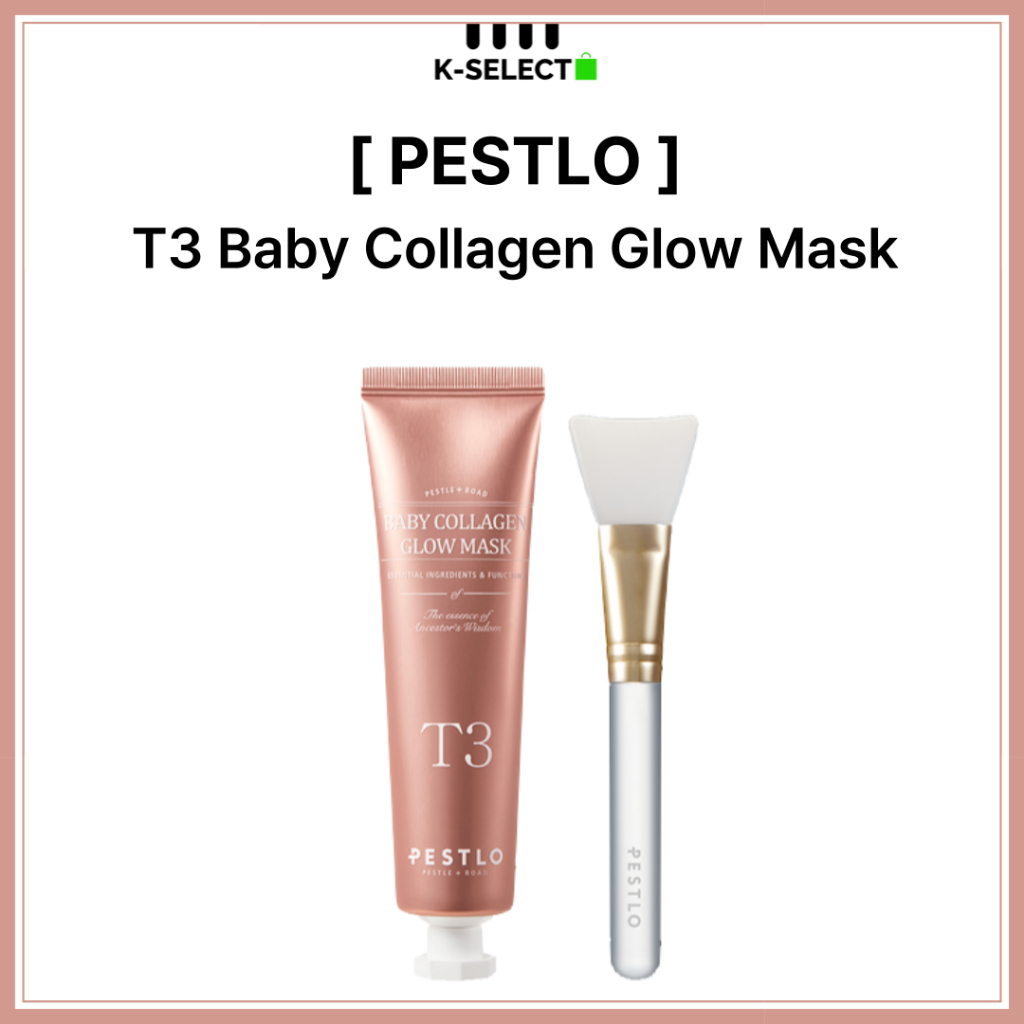 [PESTLO] T3 Vegan Baby Collagen Glow Mask 50ml + Jelly Brush Gift ...
