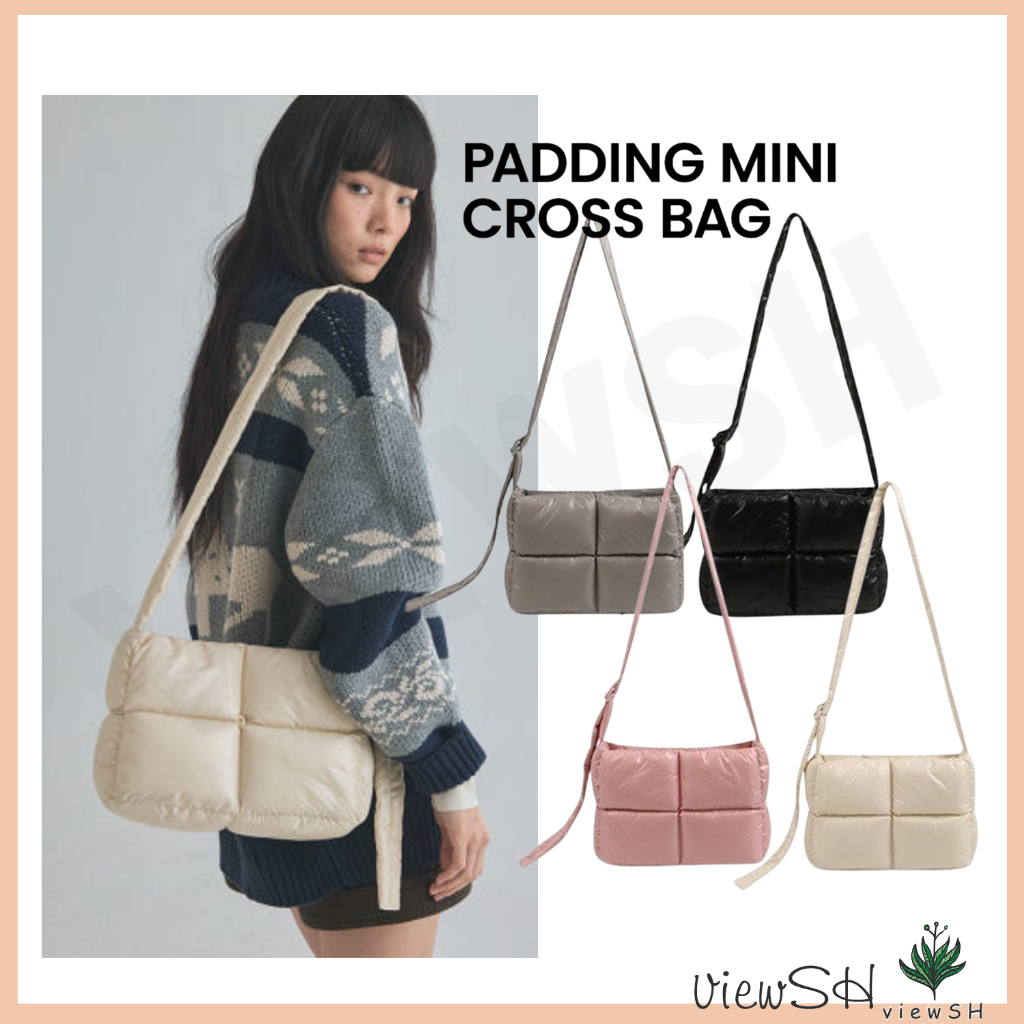 [SHOOPEN] Padding Mini Cross Bag | 4color 100% Korea Product | Shopee ...