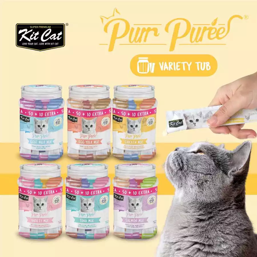 Kit Cat Purr Puree Liquid Treats for Cats (15g x 60 Sticks) | Shopee ...