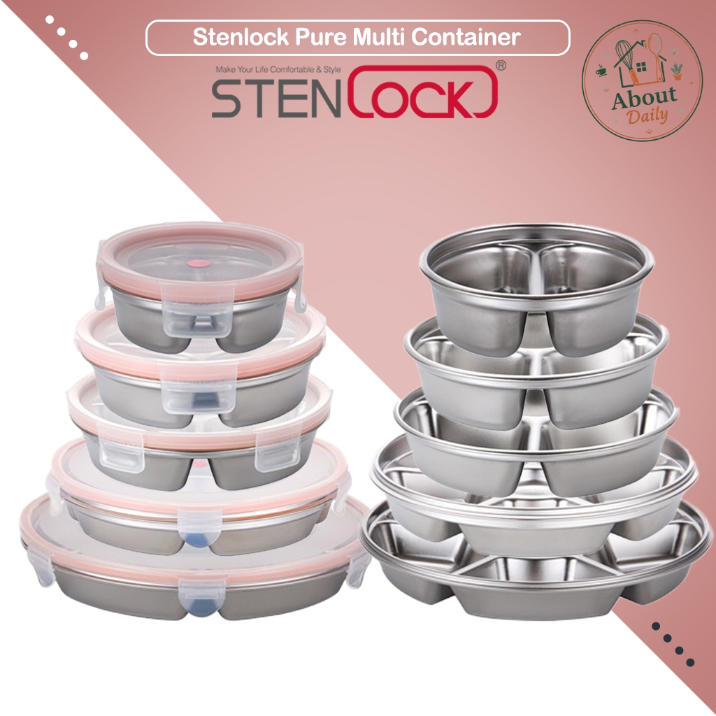 Stenlock Made in Korea Stainless Pure Multi Round Food Containder Side ...