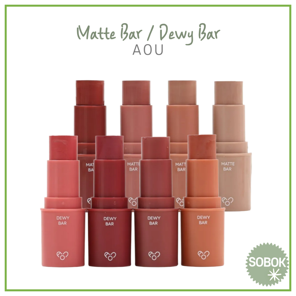 [aou] Matte Bar / Dewy Bar 4 colors each 2g lip & cheek | Shopee Malaysia