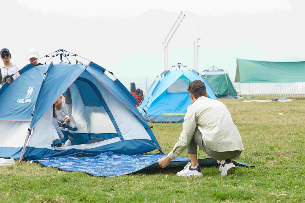 CAMEL CROWN Automatic 3-4 People Outdoor Portable Folding Rainproof Sunscreen Tent | Shopee Malaysia