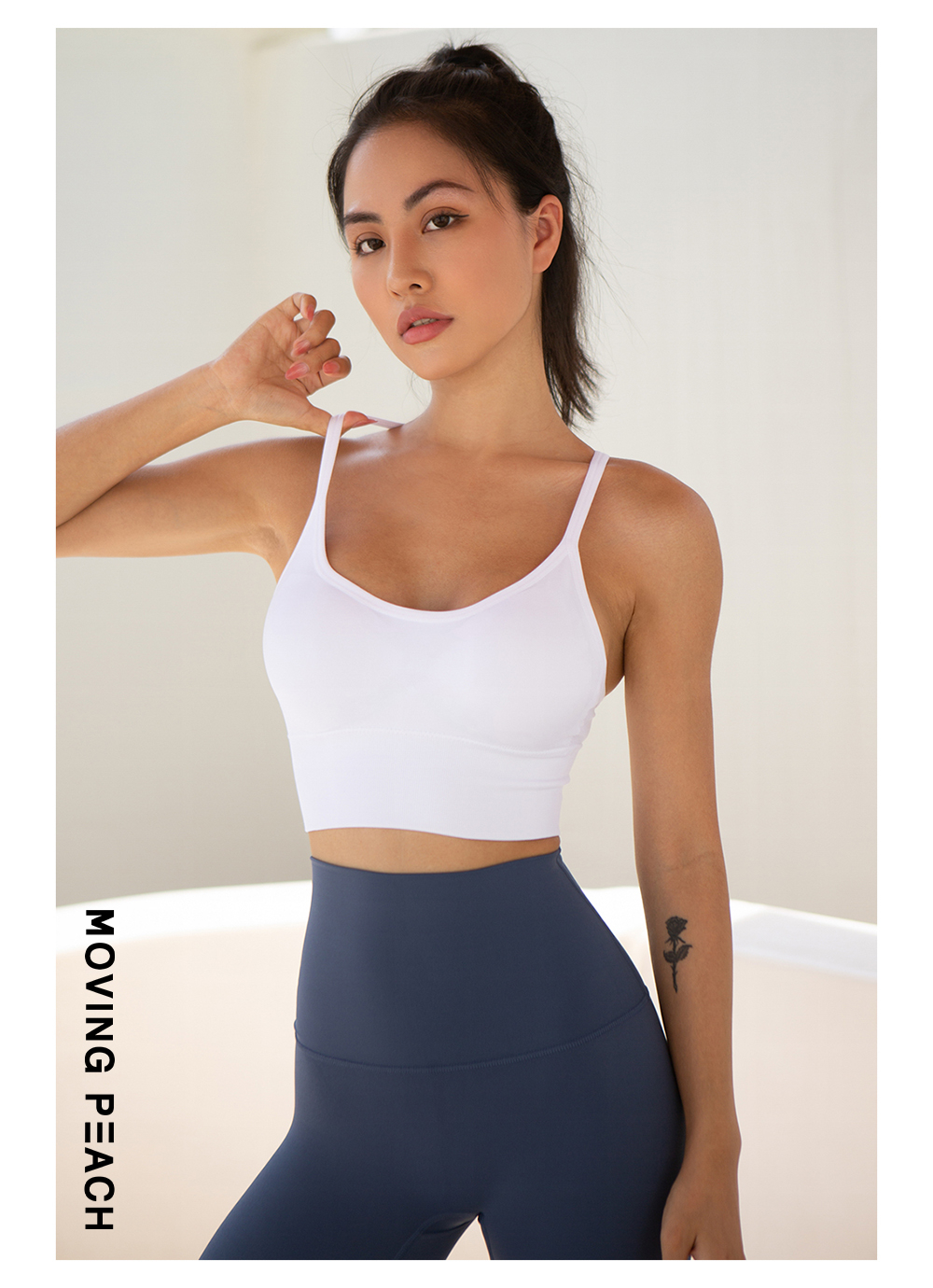 MOVING PEACH Yoga Sports Seamless bra Y-shaped design Beauty-back Quick ...