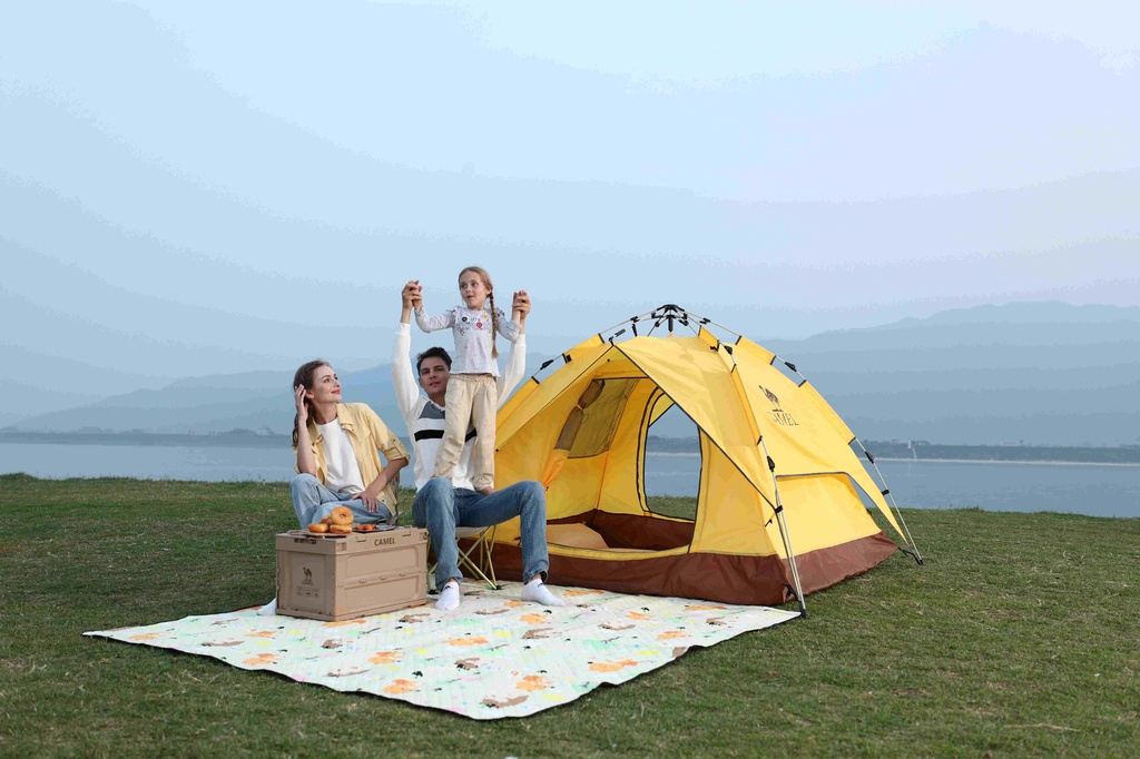 CAMEL CROWN Automatic 3-4 People Outdoor Portable Folding Rainproof Sunscreen Tent | Shopee Malaysia