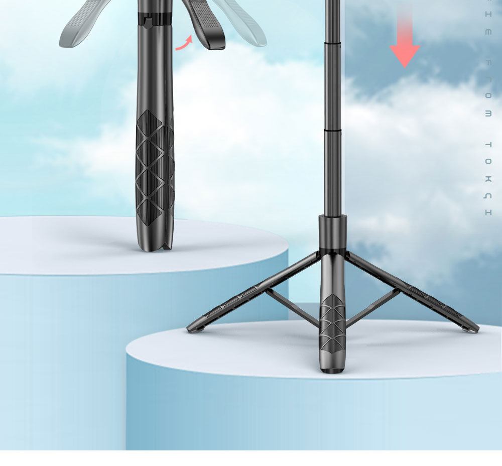 L16 1530mm Wireless Selfie Stick Tripod Stand Foldable Monopod for Gopro Action Cameras ...