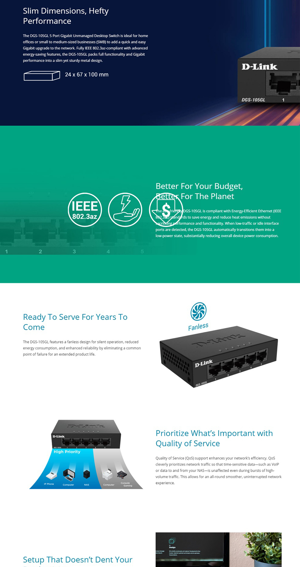 D-Link DGS-108GL 8-Port Gigabit Metal Unmanaged Desktop Switch | Shopee Malaysia