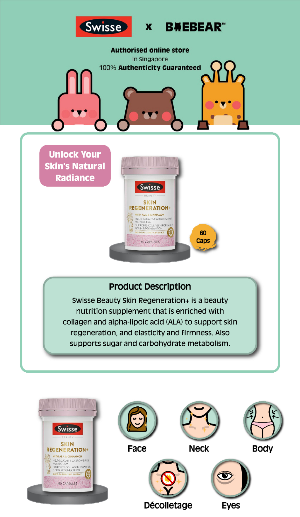 [Brand Authorised] Swisse Skin Regeneration+ | Bellezza Della Pelle | Marine Collagen | Acne ...