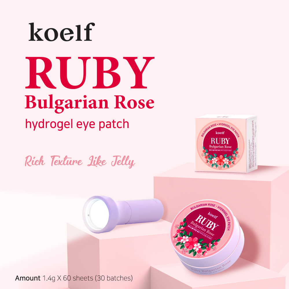 [Petitfee Official] Koelf Eye Mask Ruby & Bulgarian Rose Hydro Gel Eye Patch 30 Days Eye Mask ...