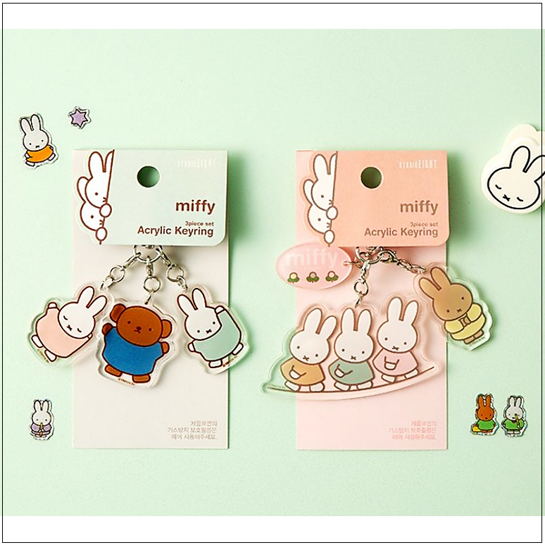 [Miffy] Acrlic Keyring Little Rabbit Miffy BagRing Keychain Set ...