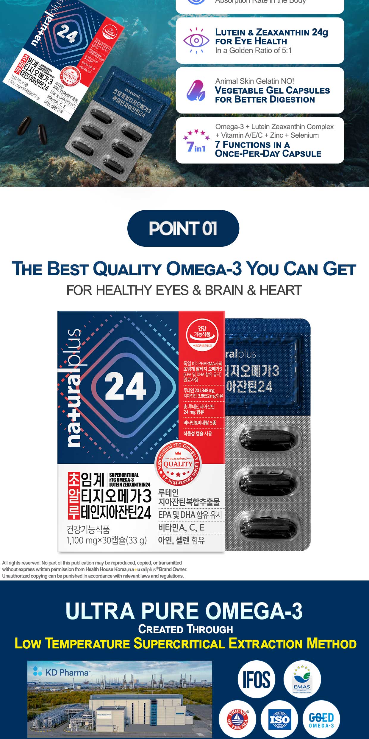 NATURALPLUS Korea Supercritical rTG Omega-3 EPA & DHA with Lutein ...