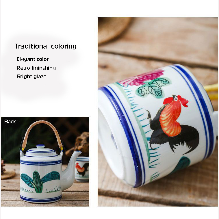 Retro Nostalgic Rooster Ceramic Teapot | High Temperature Rooster ...