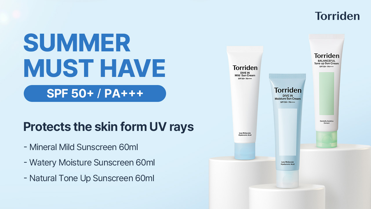 [Torriden Official] 3 types Sunscreen, DIVE IN Mild, DIVE IN Watery ...