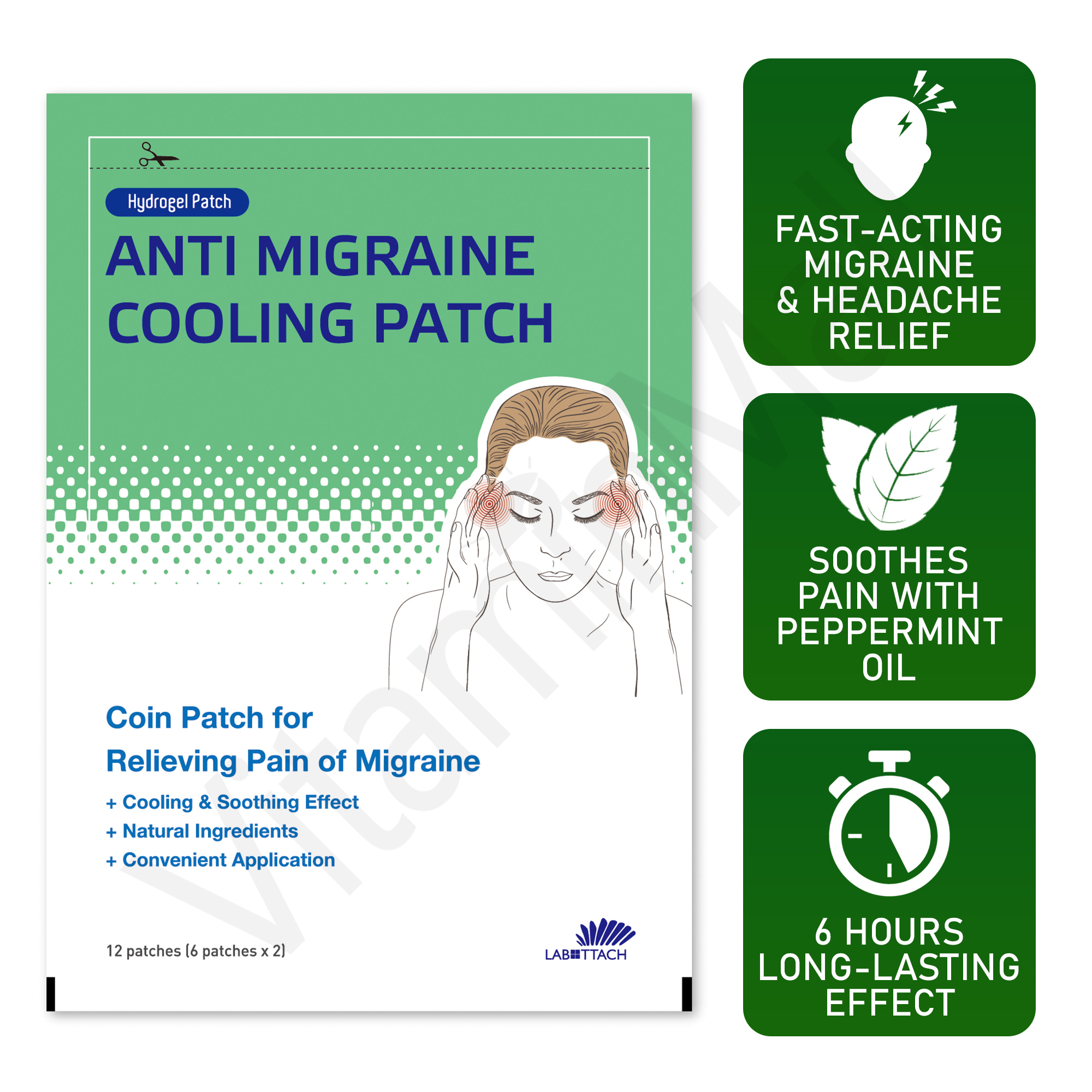 [Ready Stock] KOREA Labottach Migraine Relief Cooling Patch 头疼贴 - Fast ...
