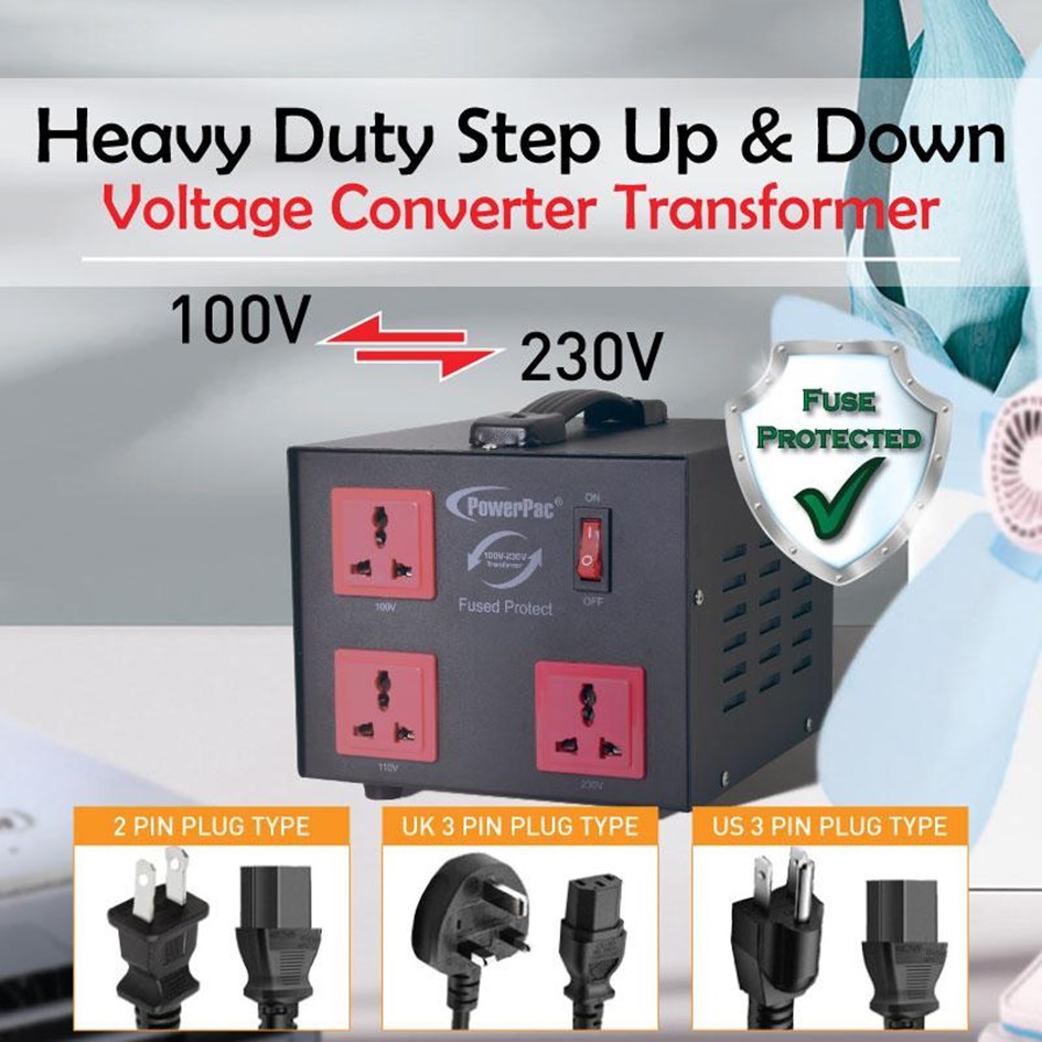 Transformer Universal Step-up/Step down AC100V-230V Powerpac 2000 Watts ...