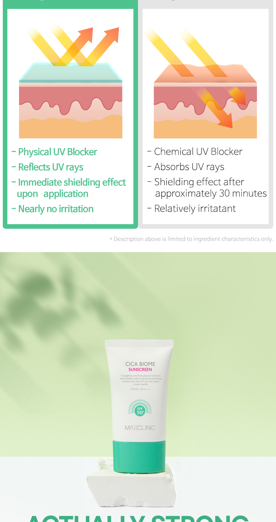 MAXCLINIC Cica Biome Sunscreen SPF50+ PA++++ 50ml | Centella Asiatica ...