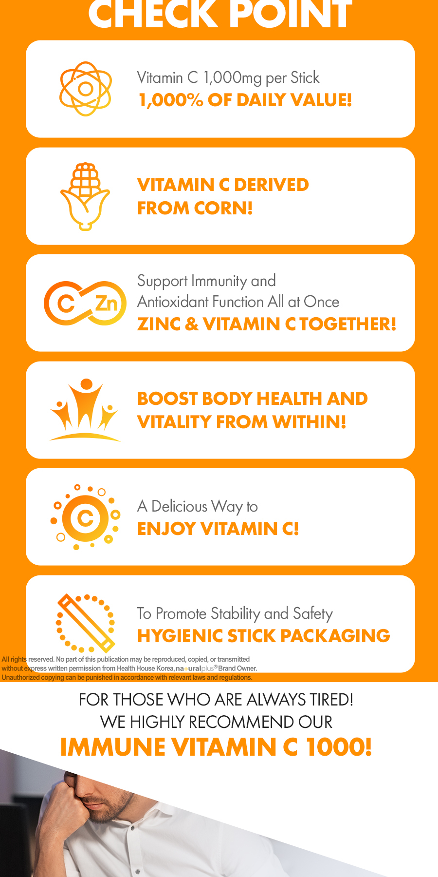 NATURALPLUS Korea Immune Vitamin C 1000, Vit C 1,000mg + Zinc, Portable ...