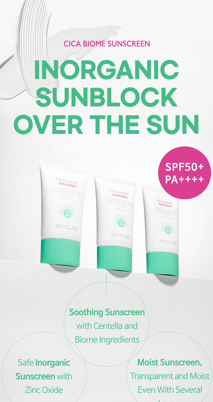 MAXCLINIC Cica Biome Sunscreen SPF50+ PA++++ 50ml | Centella Asiatica ...