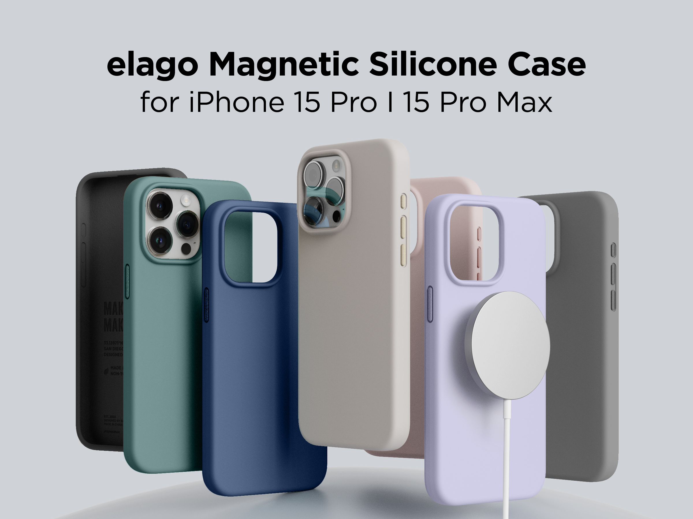 elago iP15 Pro & Pro Max Magnetic Silicone Case Compatible with iPhone ...